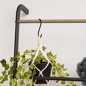 IRIS USA Clothing Rack, Blanket or Garment Ladder, Easy to Assemble, Standing Metal Sturdy Garment Rack, Small Space Storage Solution, Modern Versatile Design, Long-Term Durability, Ladder, Black