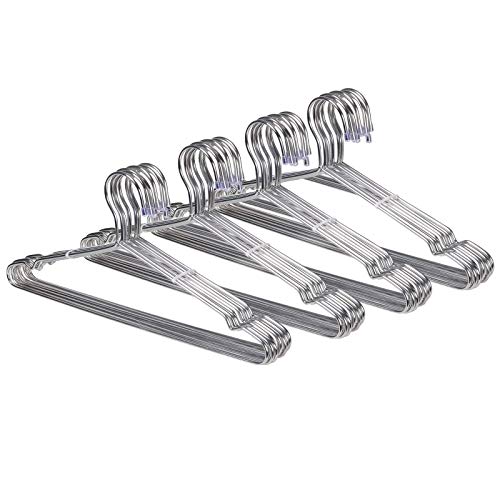 METLUCK 40 Pack Clothes Hangers Stainless Steel Strong Wire Metal Hangers -17.71 Inch, Silver