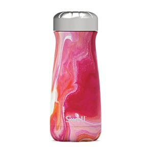 s'well stainless steel traveler travel mug - 16 fl oz - rose agate - triple-layered vacuum-insulated containers keeps drinks cold for 24 hours and hot for 12 - bpa-free travel water bottle