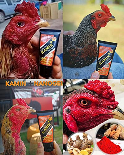 HULX Rooster Booster Lotion KAMIN NANOGEL PHLAI TURMARIC Extract 50 ML. Poultry Bird Chicken Vitamins Nourish Body Red Skin, Relax Muscles, Wound HEAL Quickly Recover After Fighting Rooster Gamefowl