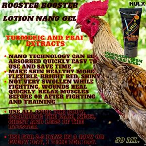 HULX Rooster Booster Lotion KAMIN NANOGEL PHLAI TURMARIC Extract 50 ML. Poultry Bird Chicken Vitamins Nourish Body Red Skin, Relax Muscles, Wound HEAL Quickly Recover After Fighting Rooster Gamefowl