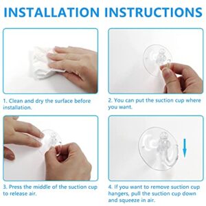 Piutouyar 20Pcs Clear Suction Cup Hooks 30mm Plastic Sucker Pads Transparent Suckers for Window Wall Bathroom Shower Kitchen Hook Hanger