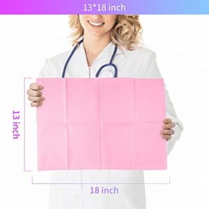 Dental Bib Disposable Pink Polyback Towel Waterproof Patient Bibs 3 Ply Tattoo Paper Napkins for Dental Clinic, Tattoo Piercing, Feeding - Soft and Fluid Resistant - 13'' x 18"