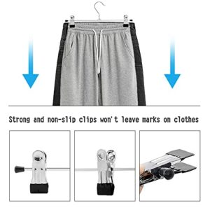 BBFISH Pants Hangers 20-Pack Skirt Hanger with Clips No-Slip Metal Trouser Hangers Space Saving for Closet Wardrobe