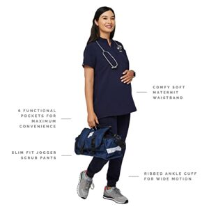 FIGS Zamora Jogger Maternity Scrub Pants for Women - Navy, Tall L