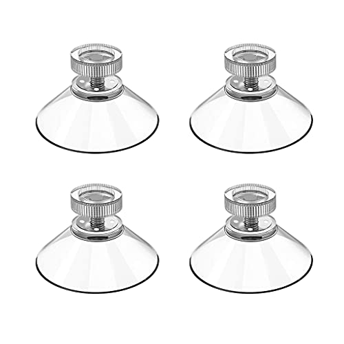 Cuawan 4/10Pcs Suction Cup Hooks M4 Screw Transparent Suction Cup Clear Plastic Sucker Hooks Replacement Fit for Glass Table Tops Kitchen Bathroom Storage Tool