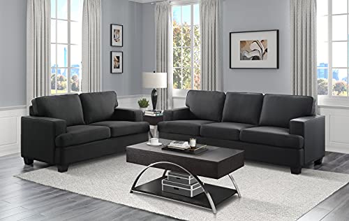 Lexicon Fernleaf Living Room Sofa, Black