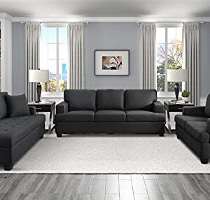 Lexicon Fernleaf Living Room Sofa, Black