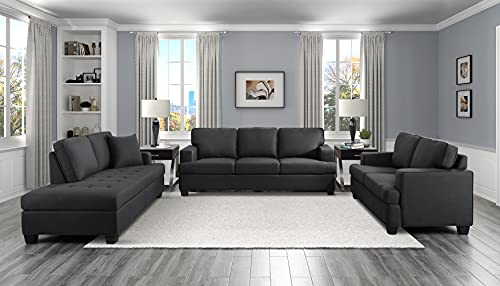 Lexicon Fernleaf Living Room Sofa, Black