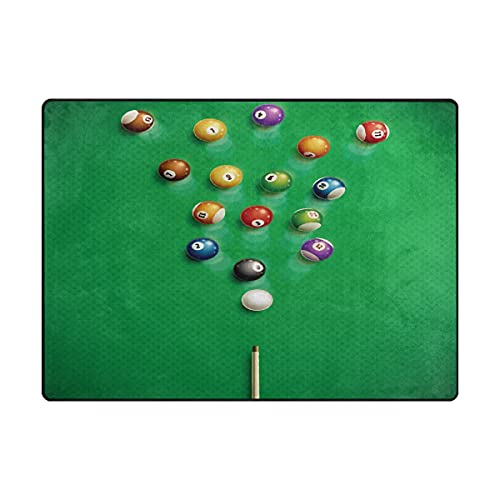 ALAZA Billiard Table View Balls Sport Non Slip Area Rug 5' x 7' for Living Dinning Room Bedroom Kitchen Hallway Office Modern Home Decorative