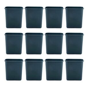 united solutions 28 quart ecosolutions recyclable plastic trash bin container wastebasket for indoor commercial or personal use (12 pack)