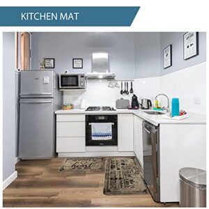 Artoid Mode Kitchen Quotes Kitchen Mats Set of 2, Seasonal The Kitchen is The Heart of The Home Cooking Sets Holiday Party Low-Profile Floor Mat for Home Kitchen - 17x29 and 17x47 Inch