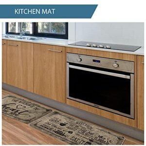 Artoid Mode Kitchen Quotes Kitchen Mats Set of 2, Seasonal The Kitchen is The Heart of The Home Cooking Sets Holiday Party Low-Profile Floor Mat for Home Kitchen - 17x29 and 17x47 Inch