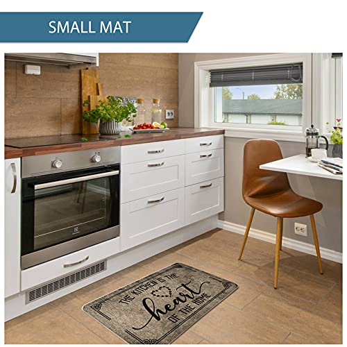 Artoid Mode Kitchen Quotes Kitchen Mats Set of 2, Seasonal The Kitchen is The Heart of The Home Cooking Sets Holiday Party Low-Profile Floor Mat for Home Kitchen - 17x29 and 17x47 Inch