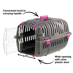 Ferplast Jet Pet Carrier: Value Dog Carrier Suitable for Toy Dog Breeds & Small Cats, Assembled Dimensions: 12.6L x 18.5W x 11.42H inches, Fuchsia