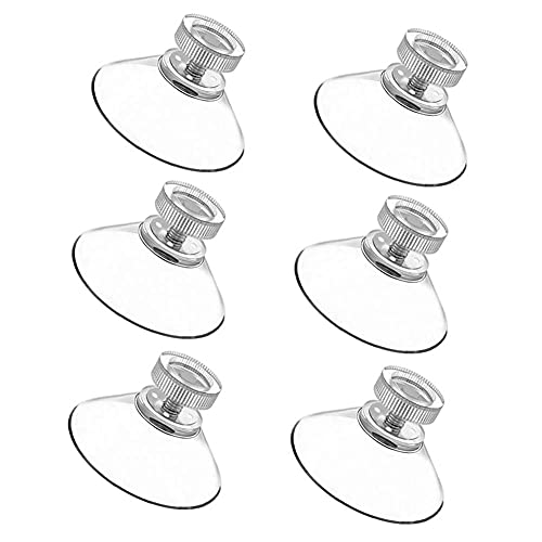 BlingKingdom 6pcs Suction Cup Glass Suction Pads 41mm Clear PVC Plastic Sucker Pads Without Hooks Extra Strong Adhesive Suction Holder