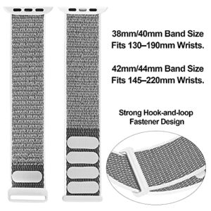 Geoumy 3 Pack Sport Nylon Bands Compatible with Apple Watch 44mm 40mm 41mm 42mm 38mm 45mm 49mm, Stretchy Loop Woven Braided Soft Women Men Strap Compatible for iWatch Series 8 7 6 5 4 3 2 1 SE Ultra