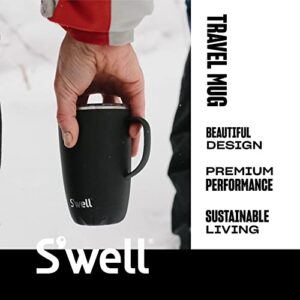 S'well Stainless Steel Travel Mug with Handle - 12oz - Onyx - Triple-Layered Vacuum-Insulated Container Designed to Keep Drinks Cold and Hot - BPA-Free Water Bottle