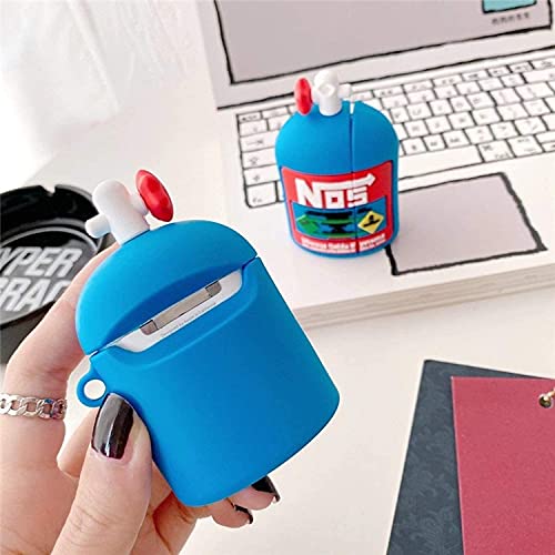 JDMTuning Car NOS Nitrogen Bottle Apple Airpods Engine Silicone Case Cover for Protection Fits 1st Gen and 2nd Gen Wireless Charging