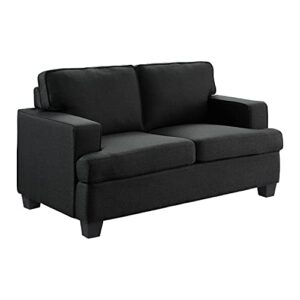 lexicon fernleaf living room loveseat, black