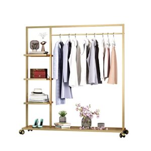 Smlttel Clothing Rack with Shelf,Boutiques Retail Display Clothing Rack,Heavy Duty Garment Rack,Multiple Uses Hanging Rack for Home and Retail(Gold)