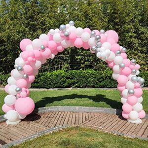 151 Pcs Pink and Silver Balloon Arch Garland Kit, Mothers Day Balloons Garland Kit 5" 12" 18" Light Pink White Silver Balloons Party Decorations.…