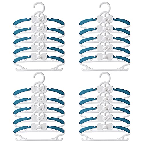 WJWSKI Baby Hangers for Closet - 20 Pack Baby Clothes Hangers,Adjustable Baby & Kids Hangers for Nursery,Cascading Plastic Childrens Hangers & Infant Hangers for Closet- Space Saving