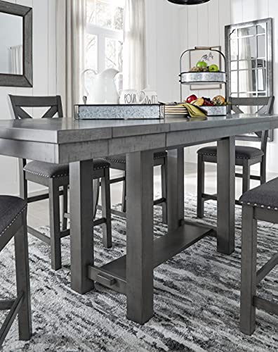 Signature Design by Ashley Myshanna Counter Height Dining Extension Table, 0, Gray