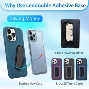 Adhesive Base for Pops Wallet, Detachable Sticky Back Replacement Compatible with Socket Wallet Plus, 2pcs Swappable Black Attachment Piece Plastic Sleeve with 3M Strip Sticker for Wallet+ & iPhone 14