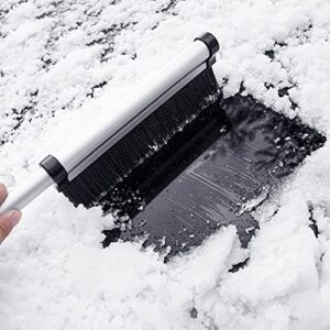 Extendable 24 Inch Snow Brush and Ice Scraper for Cars Trucks Vans and SUVs, Retracts from 24" to 17" for Easy Storage