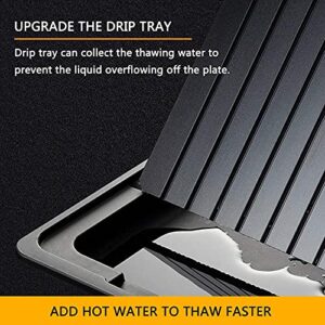 Defrosting Tray for Frozen Meat Rapid and Safer - Thawing Tray for Frozen Meat with Drip Tray - Natural Heating Defroster Tray Miracle Thaw Large Size Upgrades 6mm