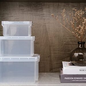 Storage Organizer Set of 1 QT, 2.5 QT and 4 QT Storage Containers with Lid, Set of 9, Clear