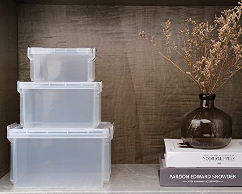 Storage Organizer Set of 1 QT, 2.5 QT and 4 QT Storage Containers with Lid, Set of 9, Clear