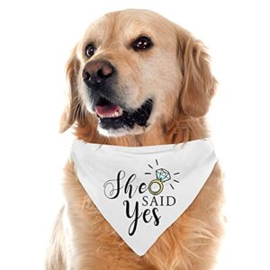 My Humans are Getting Married She Said Yes Dog Bandana, Wedding Engagement Photos, Pet Scarf Accessories,Pet Accessories for Dog Lovers, Bridal Shower Gift, Pack of 2