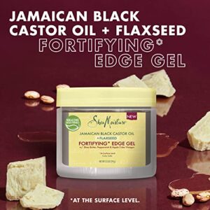 SheaMoisture Styling Black Edge Control Gel For Curly Hair Jamaican Black Castor Oil and Flaxseed Paraben-Free Anti-Frizz Hair Gel 3.5 oz