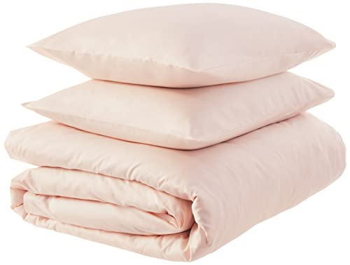 Amazon Aware 100% Organic Cotton 300 Thread Count Duvet Cover Set - Blush, Full/Queen