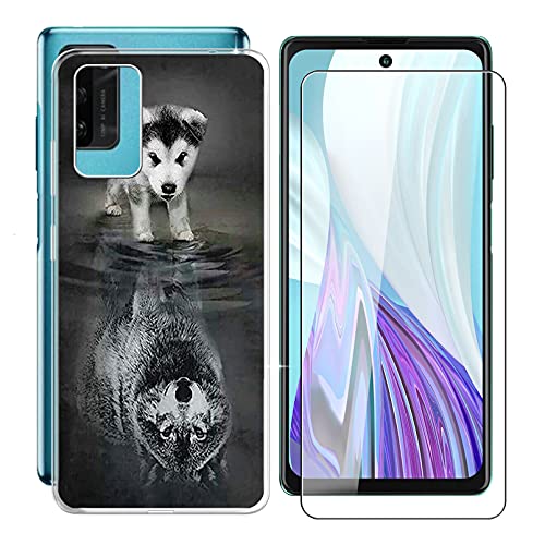 Phone Case for Blackview A100 (6.67"), with [1 x Tempered Glass Protective Film], KJYF Clear Soft TPU Shell Ultra-Thin [Anti-Scratch] [Anti-Yellow] Case for Blackview A100 - WMA27