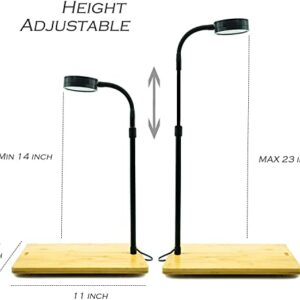 HIRO AQUATICS Height Adjustable Full Spectrum Nano LED Light, fits Nano Tanks, Wabi kusa, Potted Plants, Betta Tanks(9W)