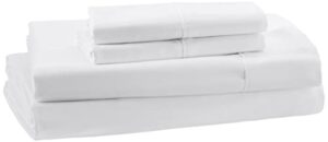 amazon aware 100% organic cotton 300 thread count sheet set - white, king