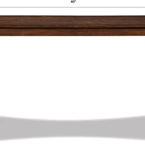 New Classic Furniture Amy Kitchen Counter Island Dining Table for 4 with Storage Shelf & USB Chargers, Traditional Brown Cherry