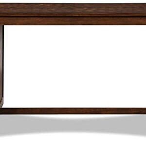 New Classic Furniture Amy Kitchen Counter Island Dining Table for 4 with Storage Shelf & USB Chargers, Traditional Brown Cherry