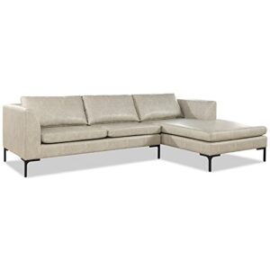 jennifer taylor home s66101-r-u024 sofa sectional, dove gray faux leather