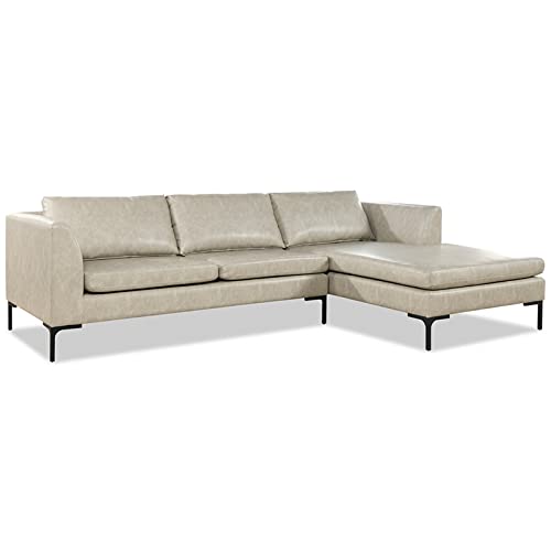 Jennifer Taylor Home S66101-R-U024 Sofa Sectional, Dove Gray Faux Leather