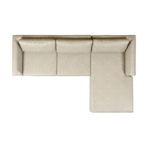 Jennifer Taylor Home S66101-R-U024 Sofa Sectional, Dove Gray Faux Leather