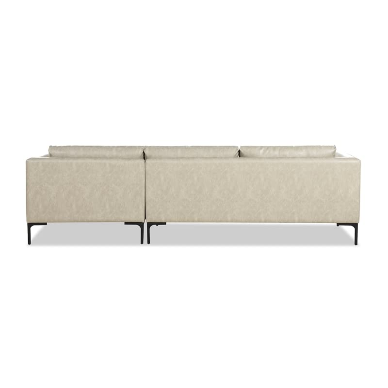 Jennifer Taylor Home S66101-R-U024 Sofa Sectional, Dove Gray Faux Leather