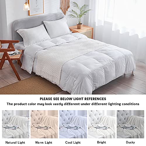 Lunarose Throw Blanket for Couch,Soft Cozy Knit Blanket,Lightweight Decorative Throw for Sofa Chair Bed Travel and Living Room-All Seasons Suitable (50"x60", White-Wave)