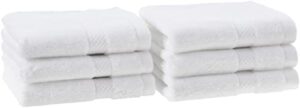 amazon aware 100% organic cotton plush bath towels - washcloths, 6-pack, white