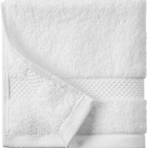 Amazon Aware 100% Organic Cotton Plush Bath Towels - Washcloths, 6-Pack, White