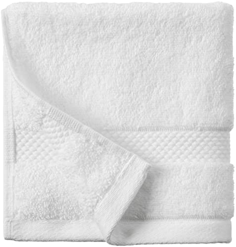 Amazon Aware 100% Organic Cotton Plush Bath Towels - Washcloths, 6-Pack, White