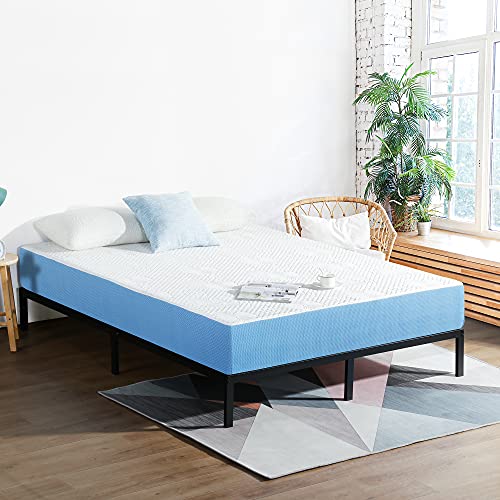 Olee Sleep 7 Inch Ventilated Gel Infused Memory Foam Mattress, CertiPUR-US® Certified, Blue, Twin